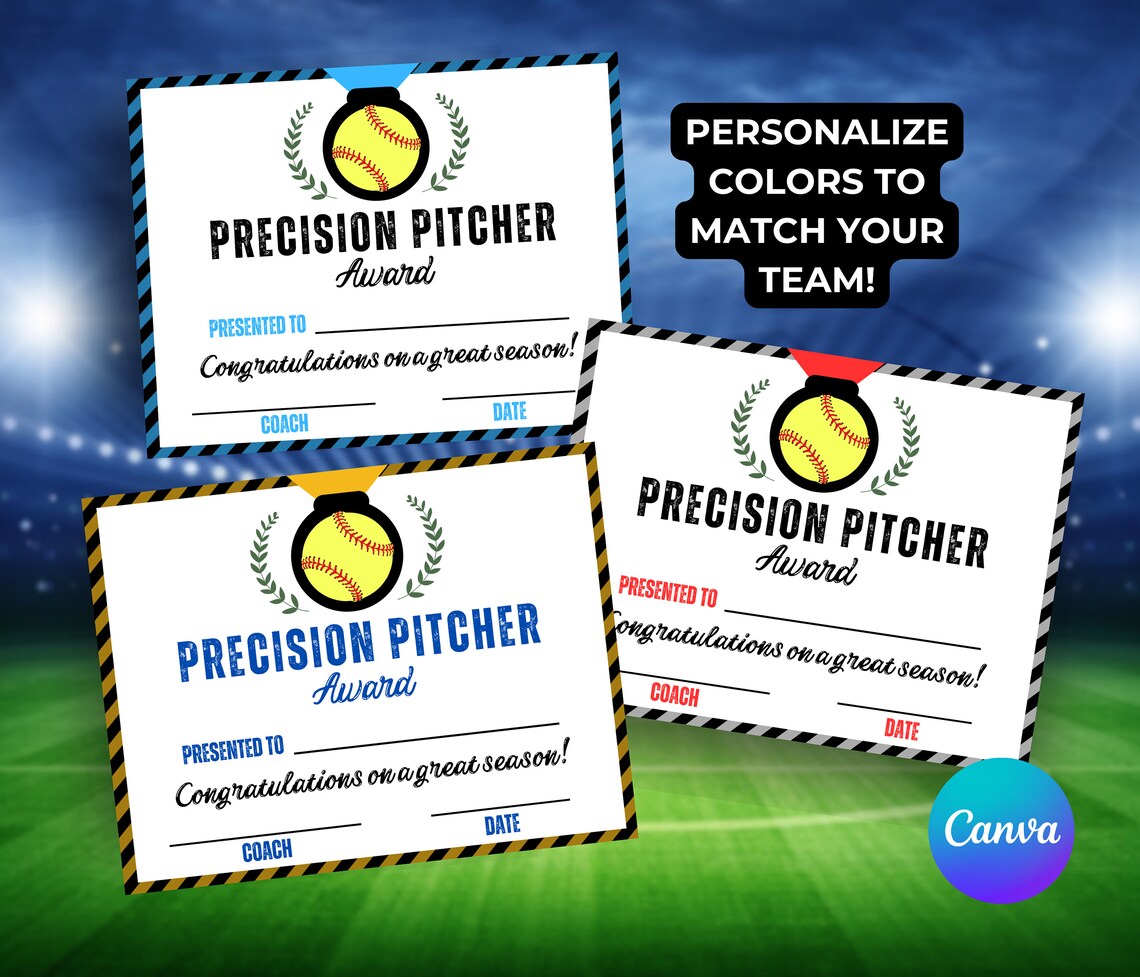 Editable Softball Team Award Certificates End of Season Printable ...