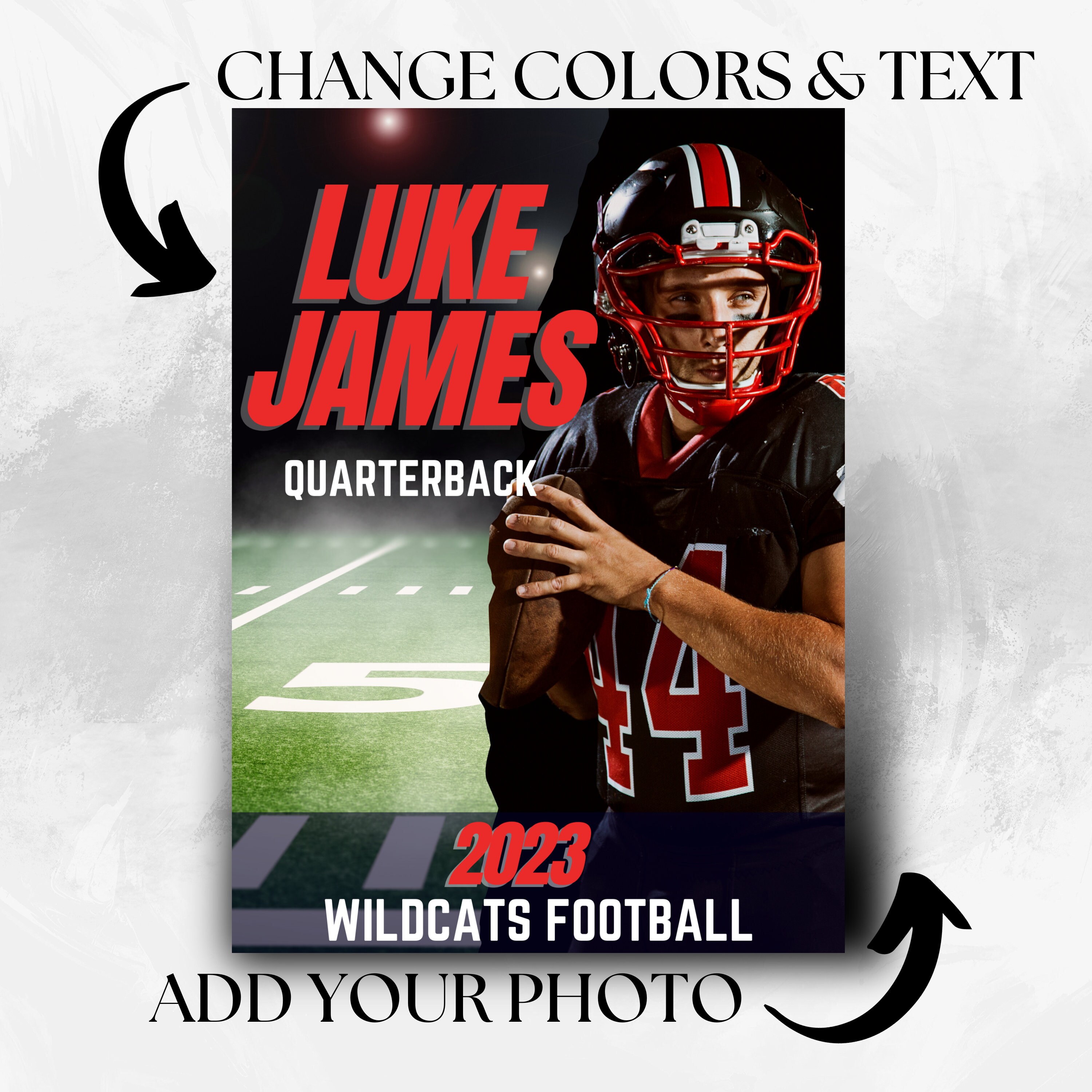 Football Poster Canva Template Senior Night Football Team Banquet Gift ...