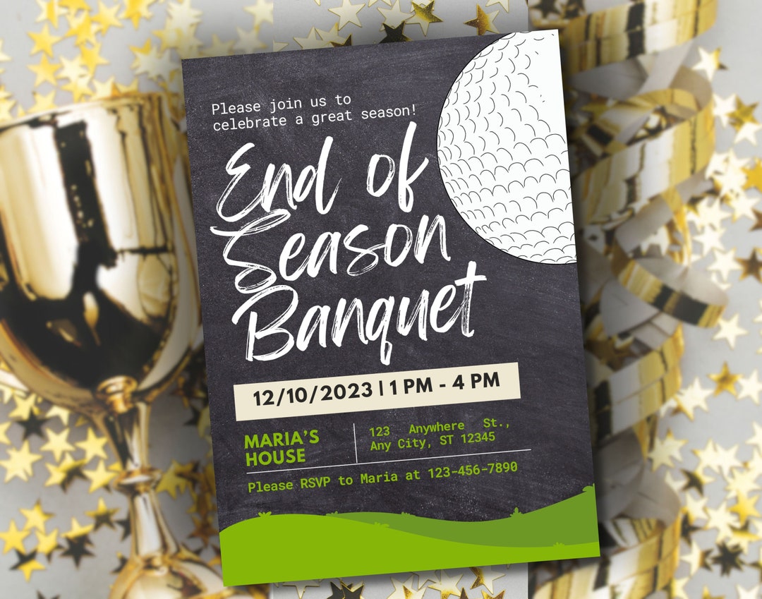 Printable Golf Team End of Season Sports Banquet Invitation Canva ...