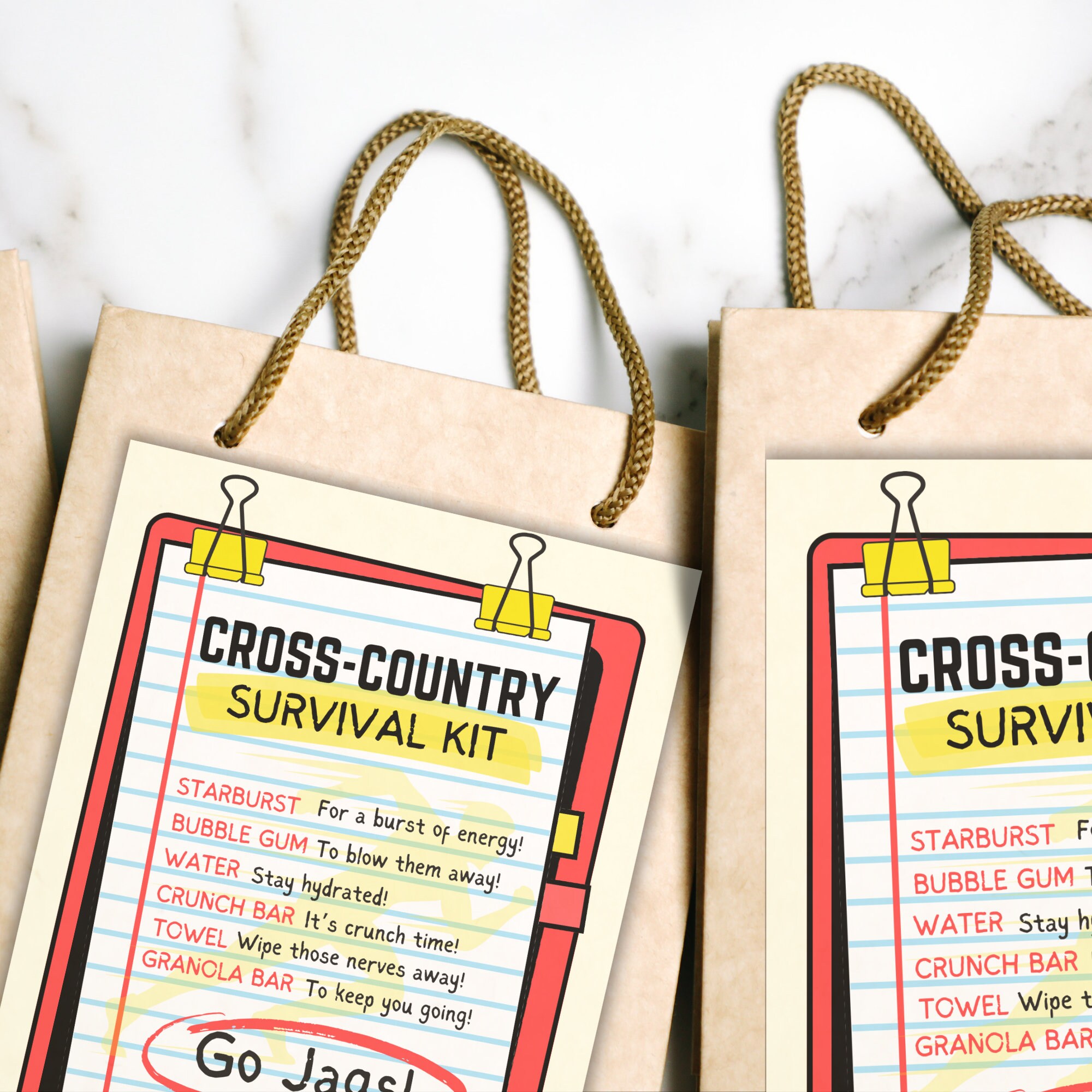 Editable Cross Country Survival Kit Printable, Track Team Gift Bags ...