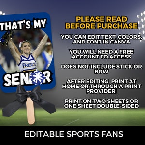 Cheerleading Senior Night Poster Canva Template Senior Game Cheer Team ...