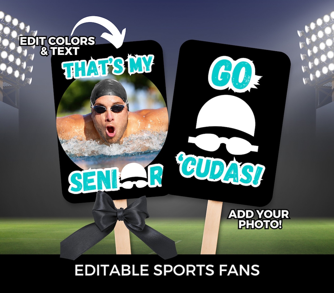 Swim Team Senior Poster Canva Template Senior Meet Swimmer Editable ...