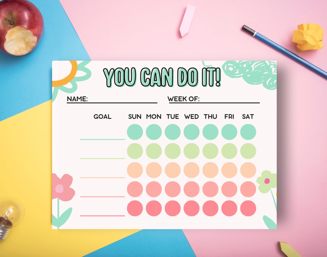 Editable Goal Chart for Kids Printable Positive Reward Sticker Chart ...