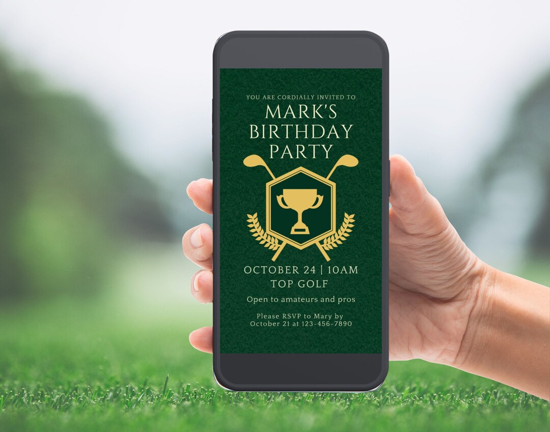 Golf Party Phone Invitation Golf Team Season Editable Electronic Invite ...