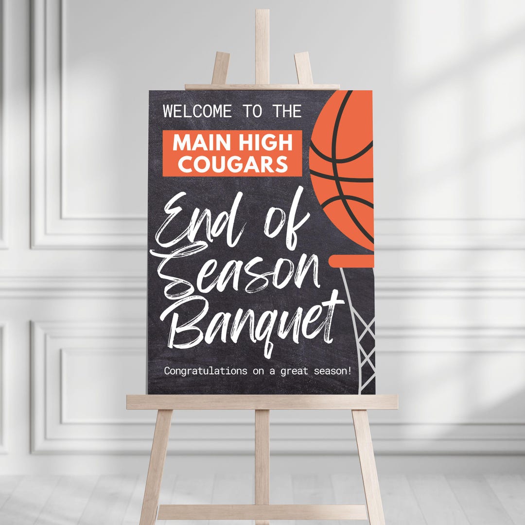 Printable Basketball Team End of Season Sports Banquet Sign Canva ...