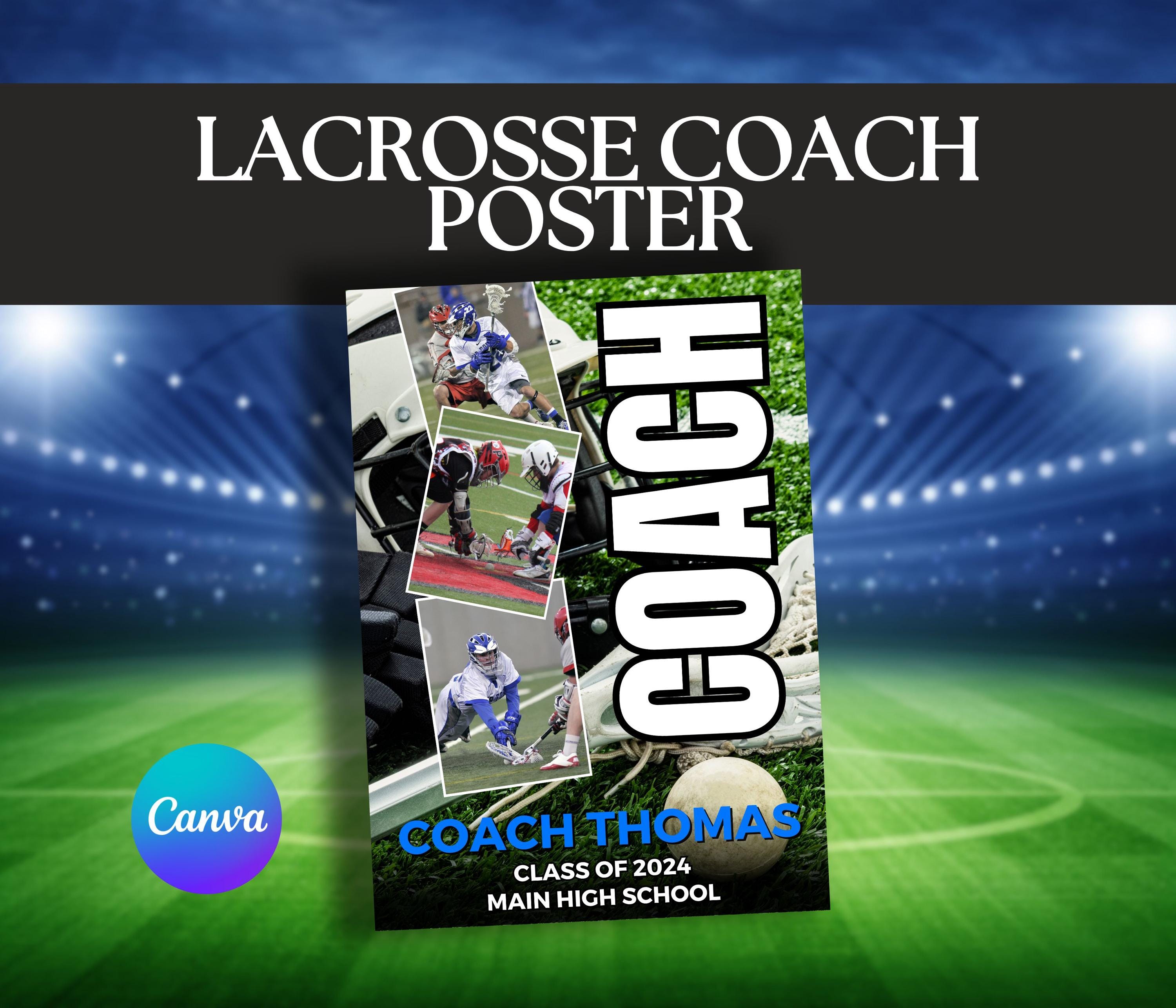 Lacrosse Coach Poster Canva Template Coach Team Banquet Gift for ...