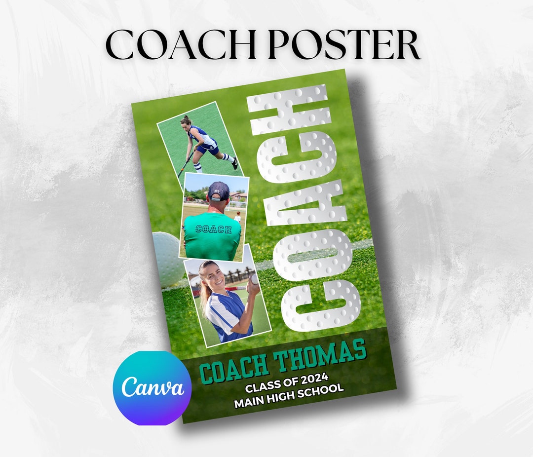 Field Hockey Coach Poster Canva Template Coach Team Banquet - Etsy