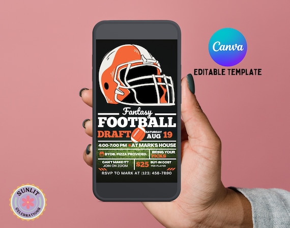 Fantacy Football Party Invitation Fantasy Football Draft Party