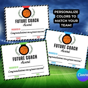 Editable Basketball Award Certificates End of Season Printable ...