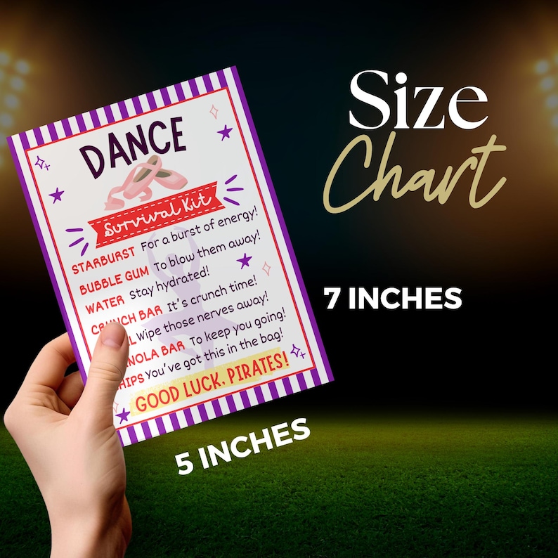 Dance Team Survival Kit Editable Dance Recital Snack Bag Tag Dance Team ...