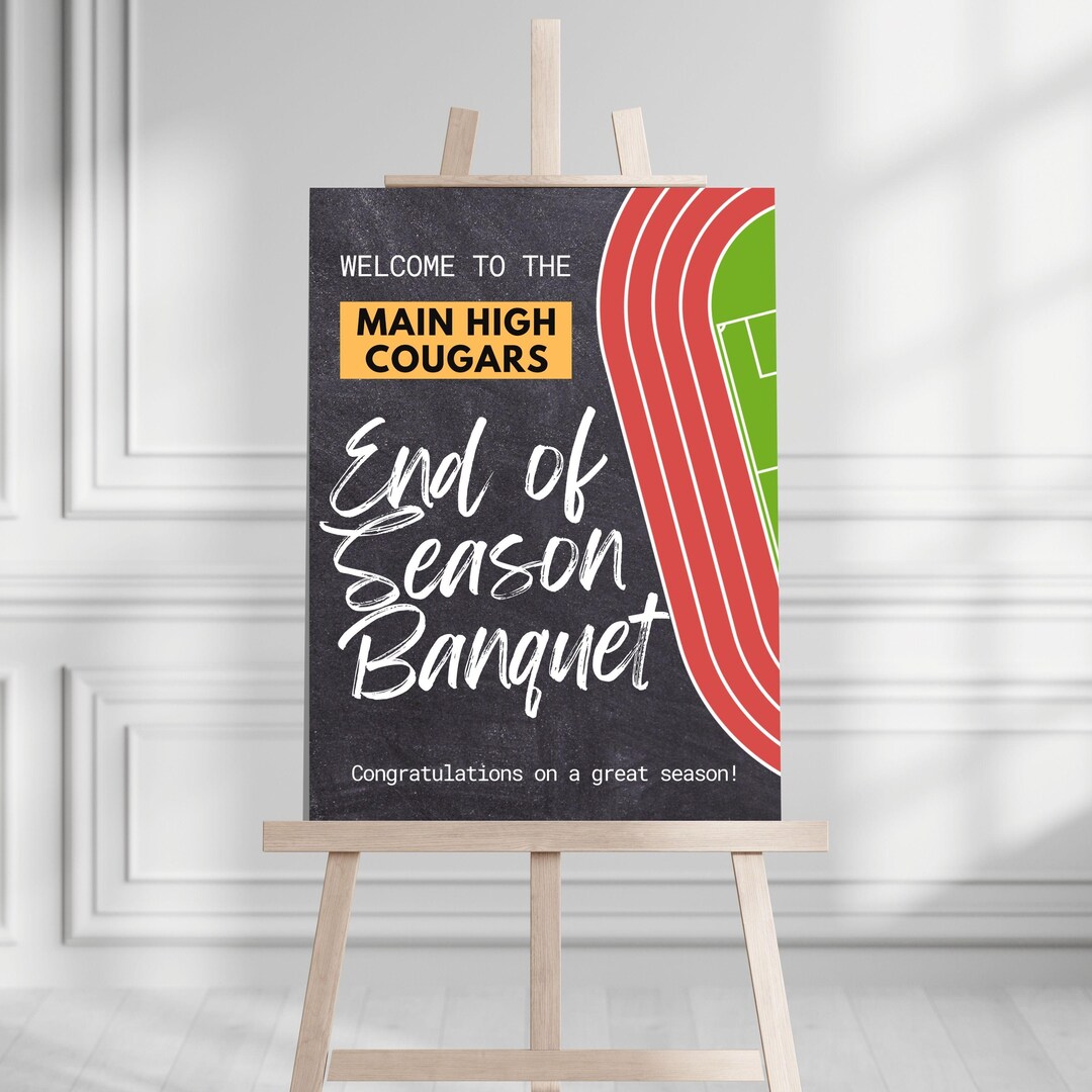 Printable Track & Field Team End of Season Sports Banquet Sign Canva ...