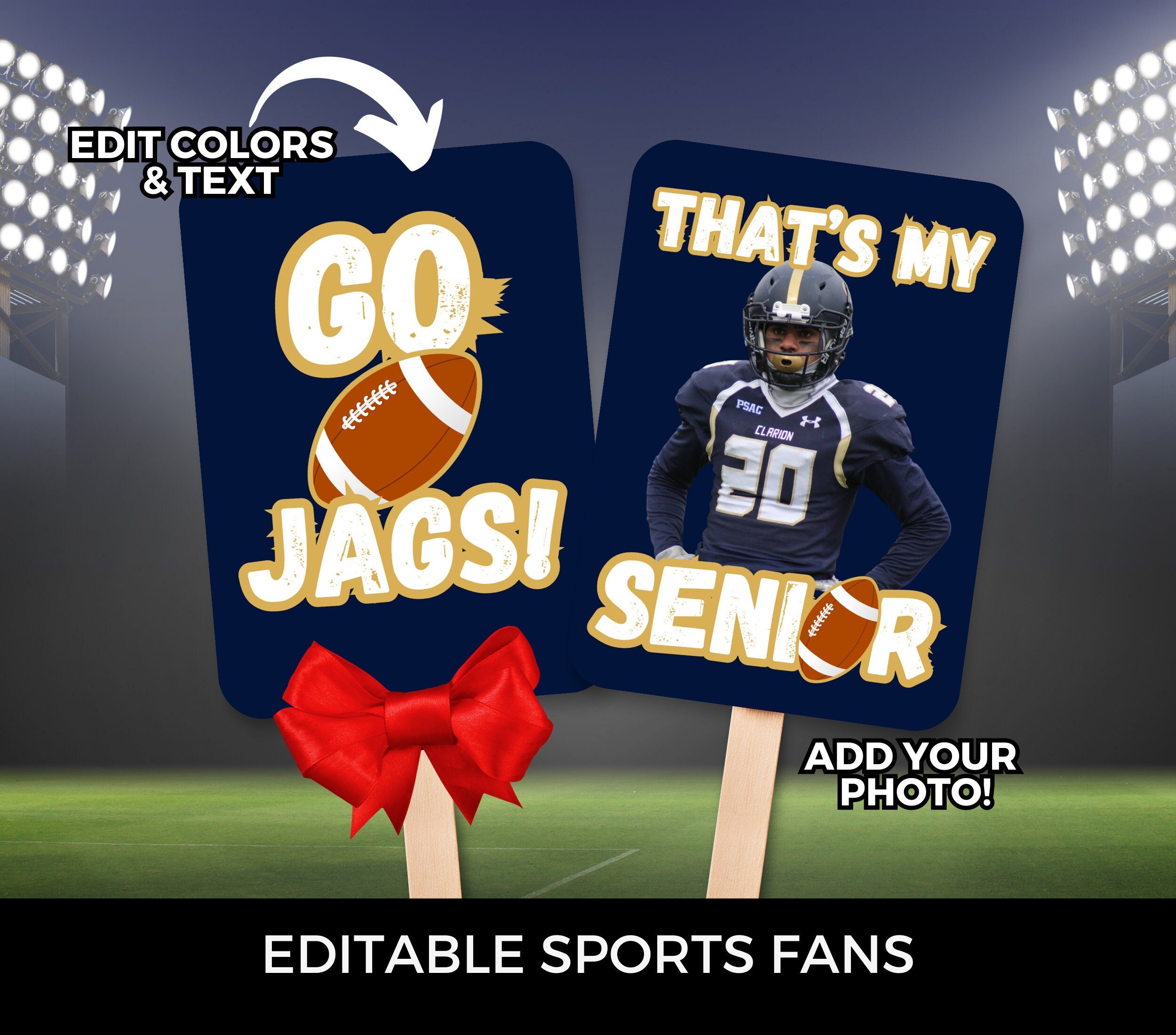 Football Senior Night Poster Canva Template Senior Night Football Team ...