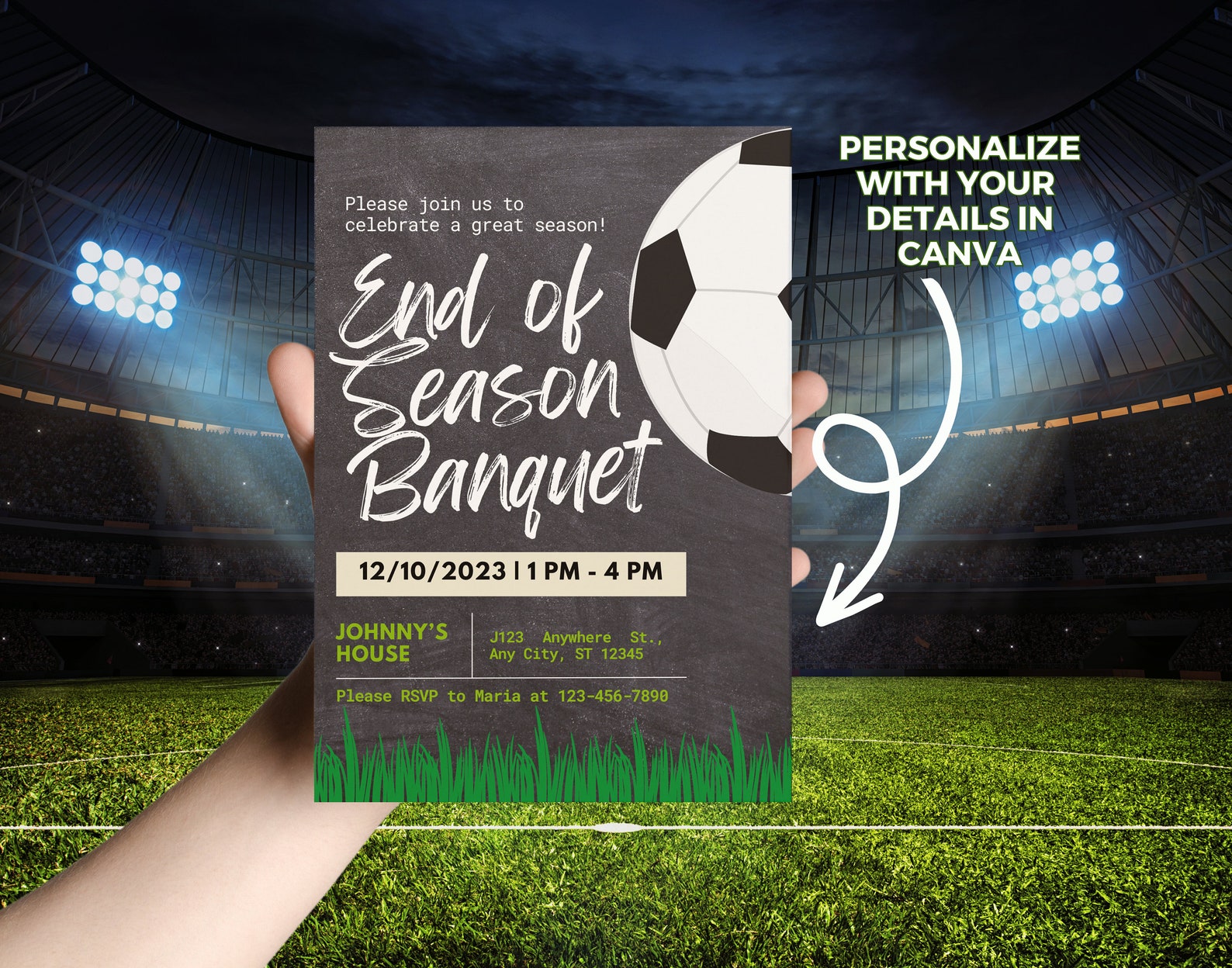 Printable Soccer Team End of Season Sports Banquet Invitation Canva ...