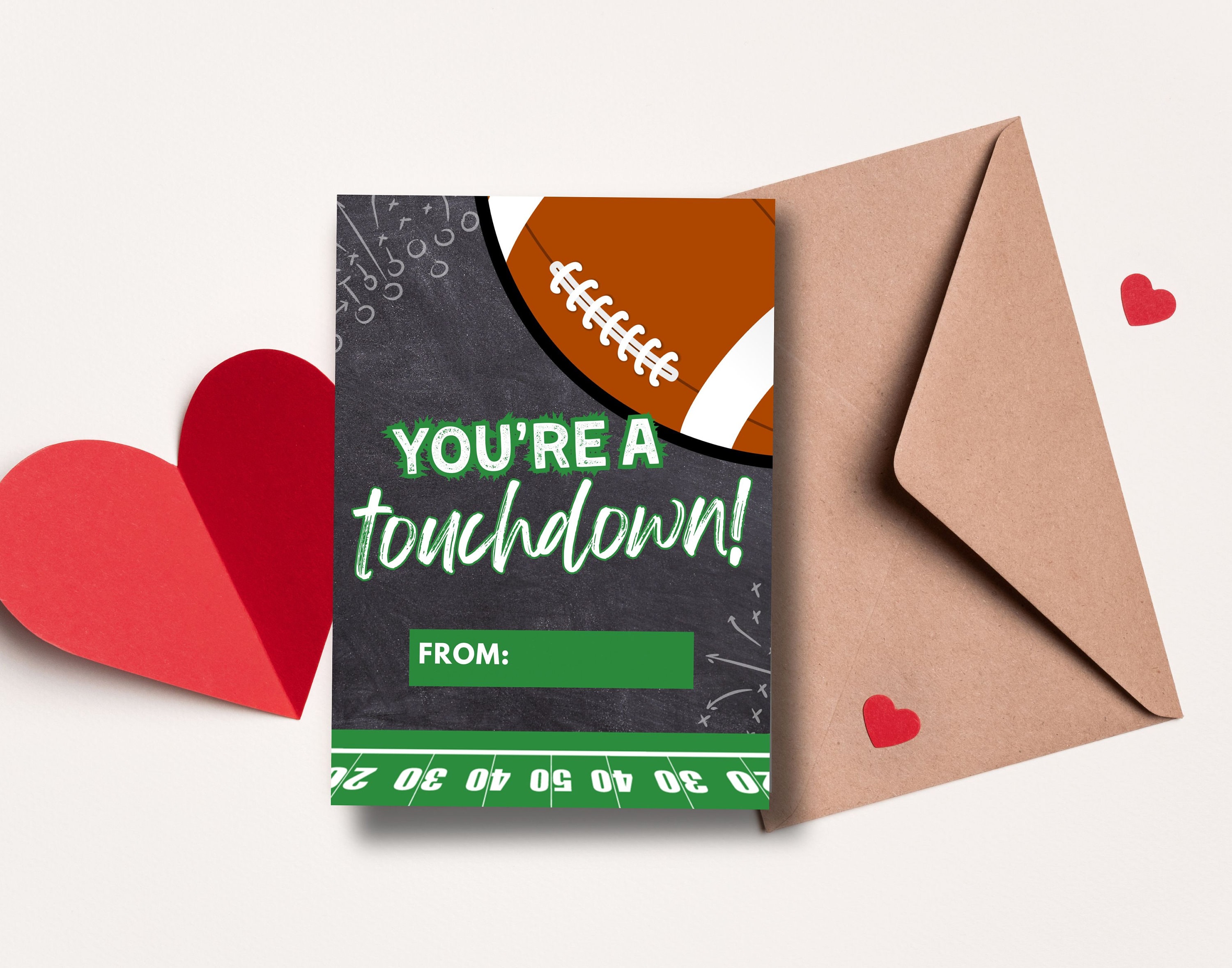 Printable Football Valentine's Day Cards for Kids Sports Theme ...