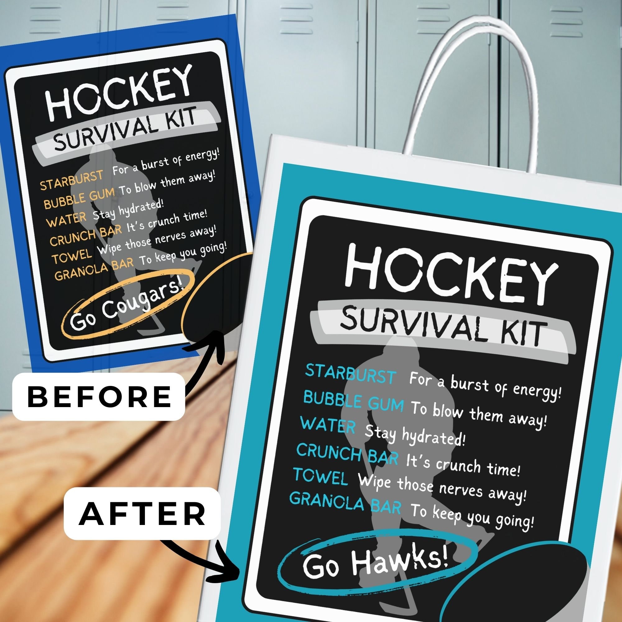 Editable Hockey Team Survival Kit Canva Template Printable Ice Hockey ...