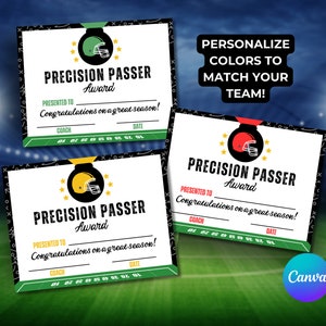 Editable Football Award Certificates End of Season Printable Football ...