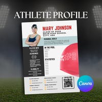 Sports Profile Sheet Template, Athlete Player Profile Sheet Resume ...
