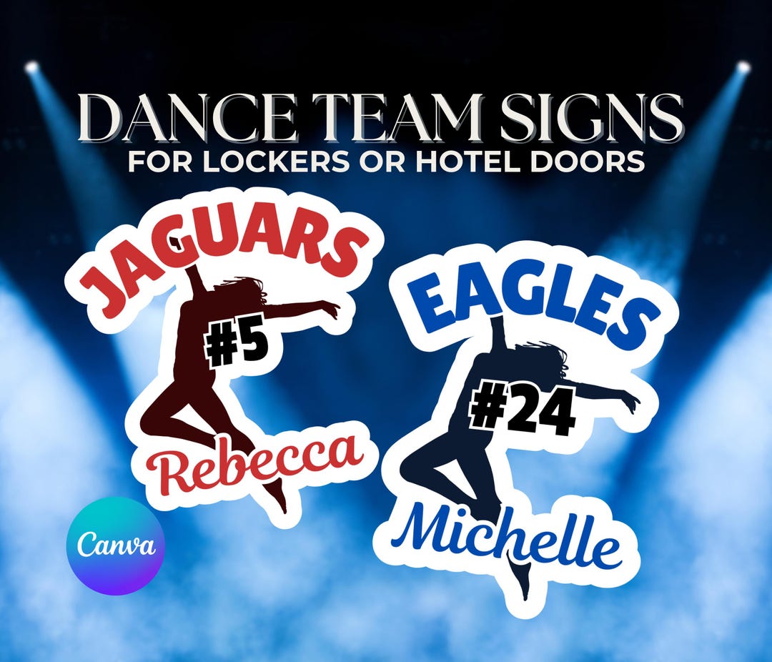 Dance Team Door Sign Canva Template High School Dance Team Competition ...