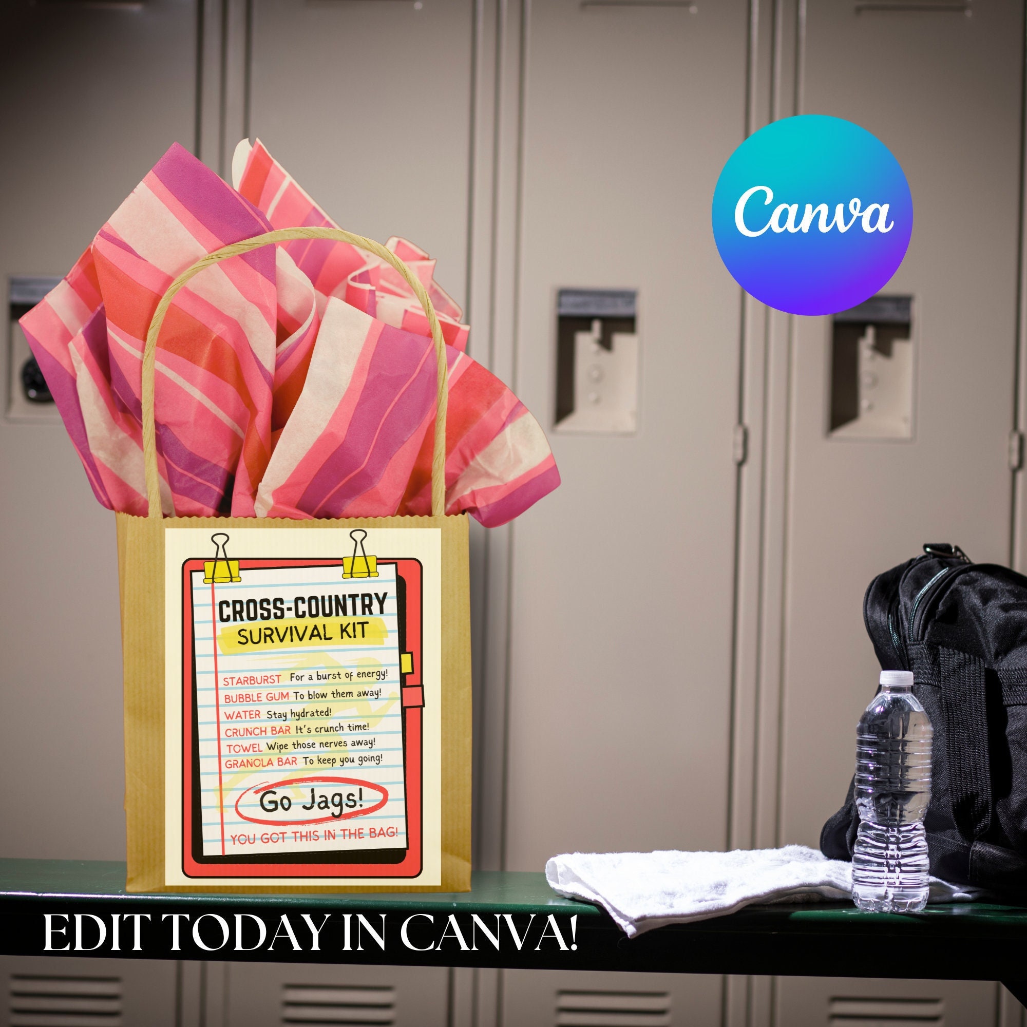 Editable Cross Country Survival Kit Printable, Track Team Gift Bags ...