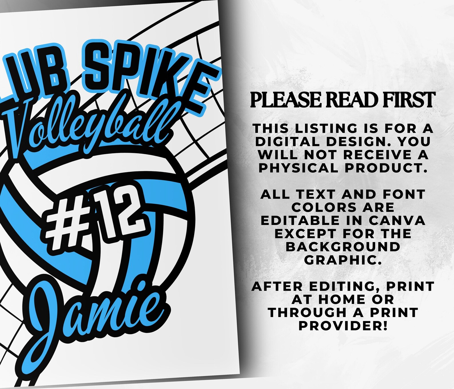 Volleyball Door Sign Canva Template High School Volleyball Tournament ...