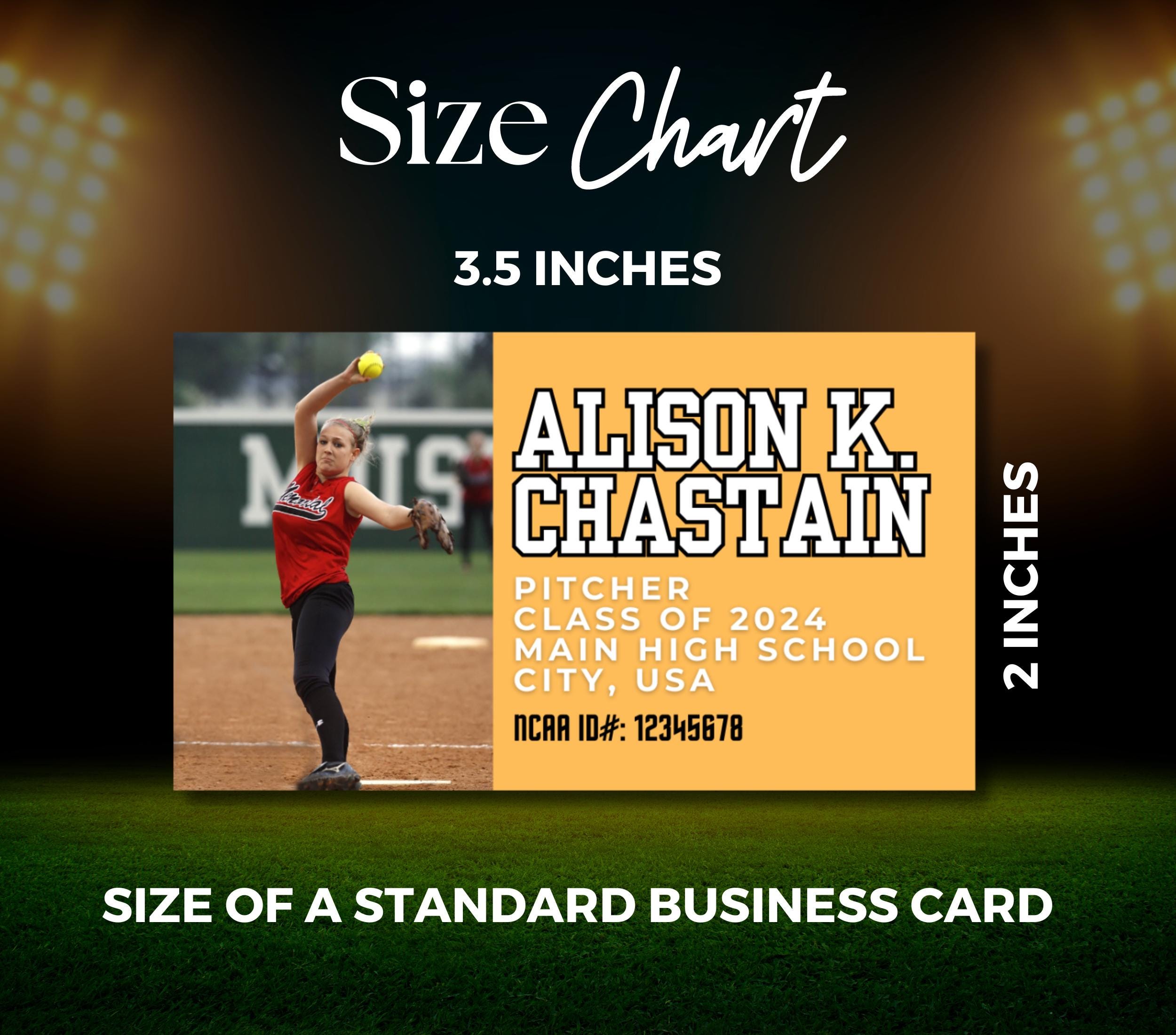 Softball Athlete Business Card Canva Template College Recruiting ...