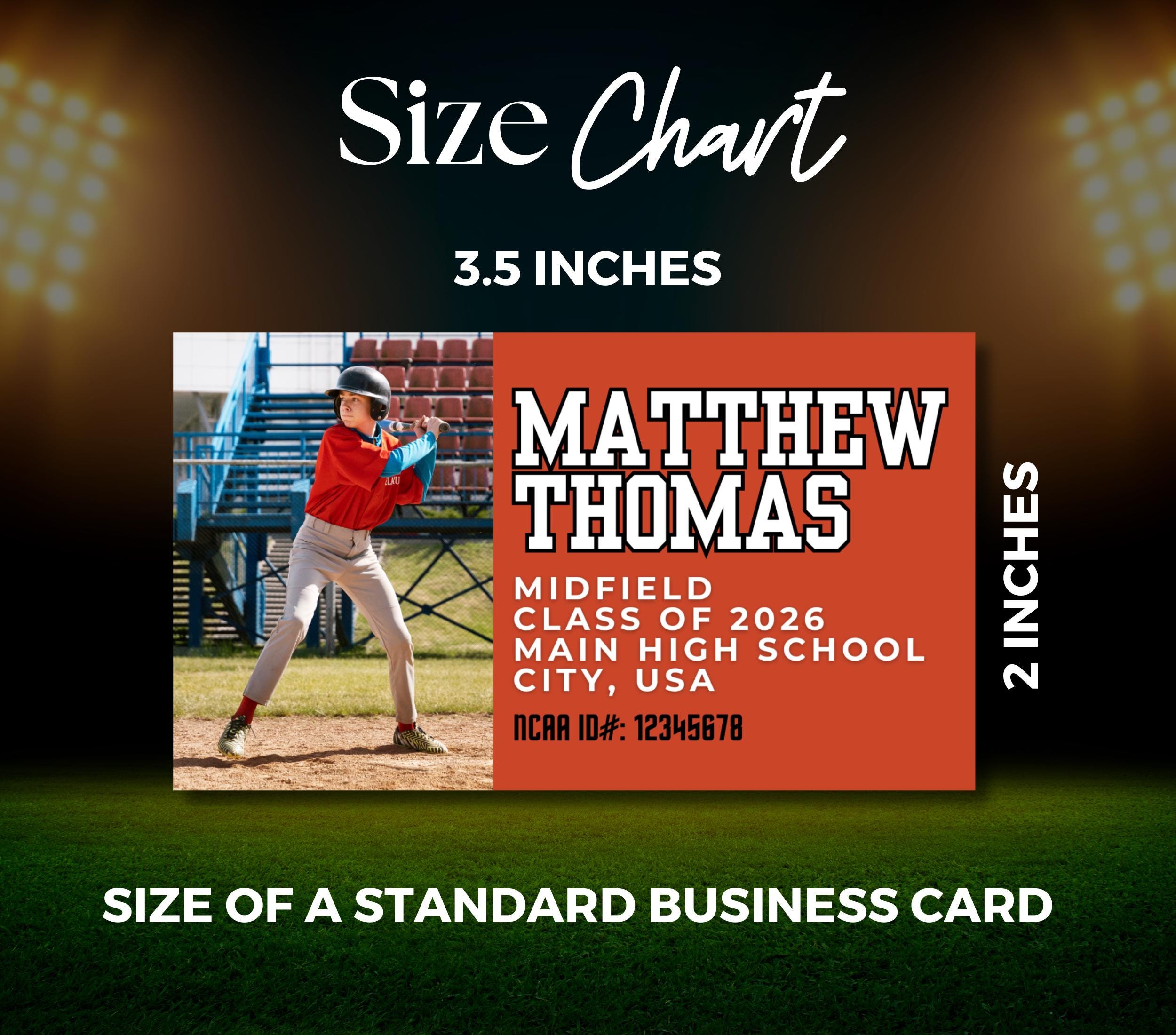 Baseball Athlete Business Card Canva Template College Recruiting ...