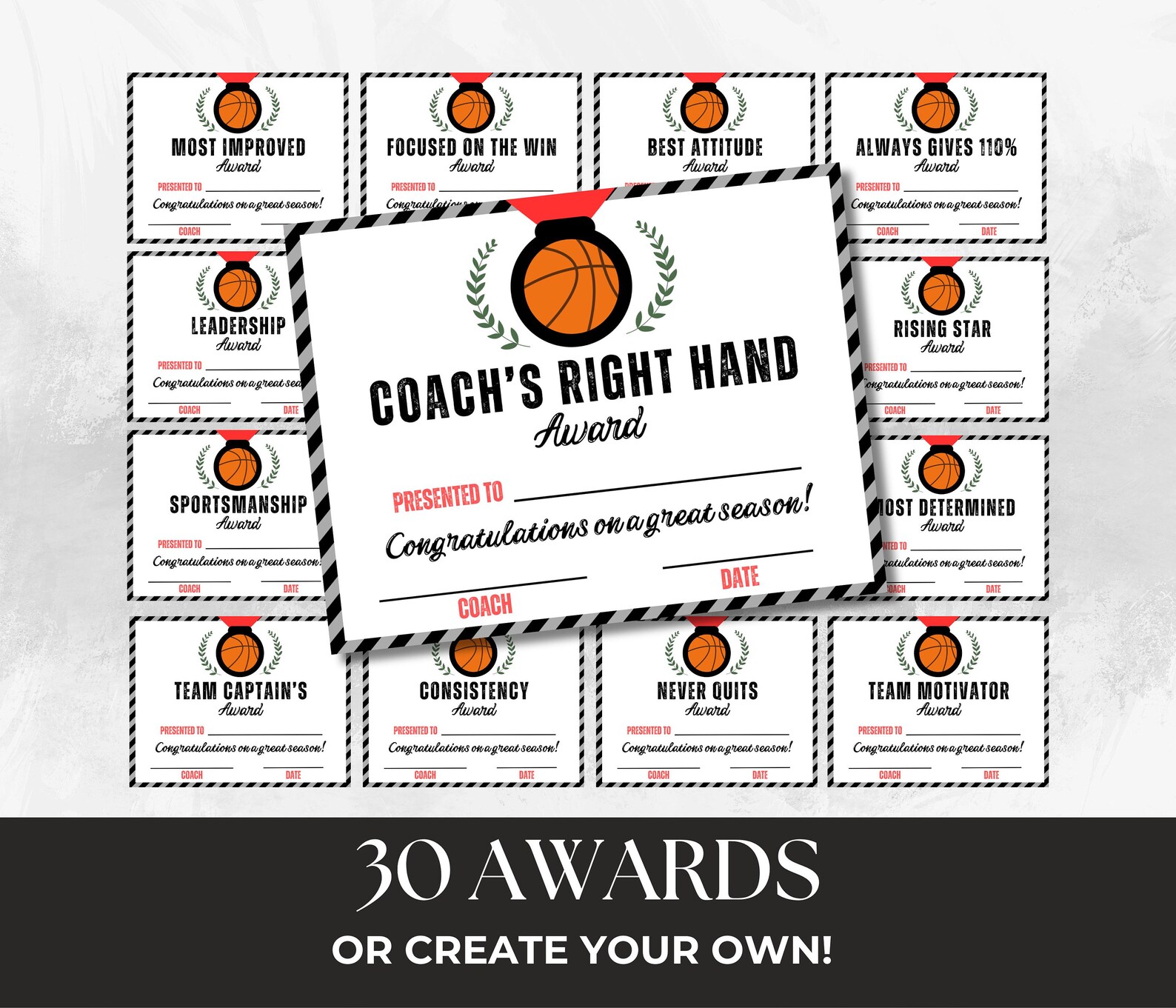 Editable Basketball Award Certificates End of Season Printable ...