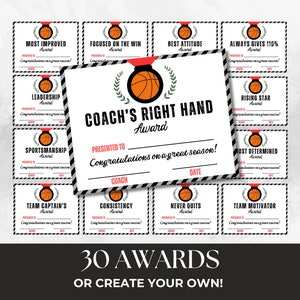 Editable Basketball Award Certificates End of Season Printable ...