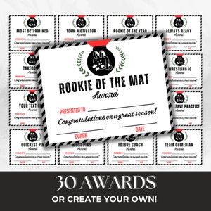Editable Wrestling Award Certificates End of Season Printable Wrestling ...