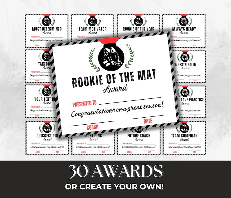 Editable Wrestling Award Certificates End of Season Printable Wrestling ...
