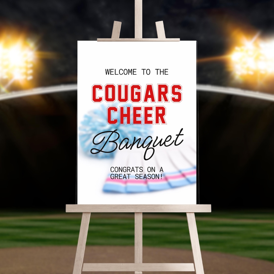 Printable Cheer Team End of Season Sports Banquet Sign Canva Template ...