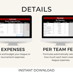 Sports League Budget Template Youth Sports Tournament Budget ...