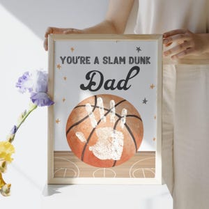 Dad Printable Basketball Handprint Art Gift From Son Daughter Father's ...