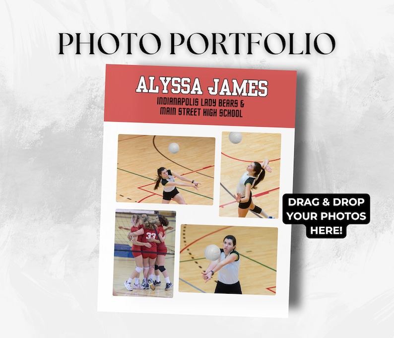 Volleyball Athlete Profile Sheet Photo College Recruiting Editable ...