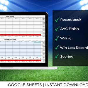Fantasy League Spreadsheet Google Sheets Template Fantasy Football ...