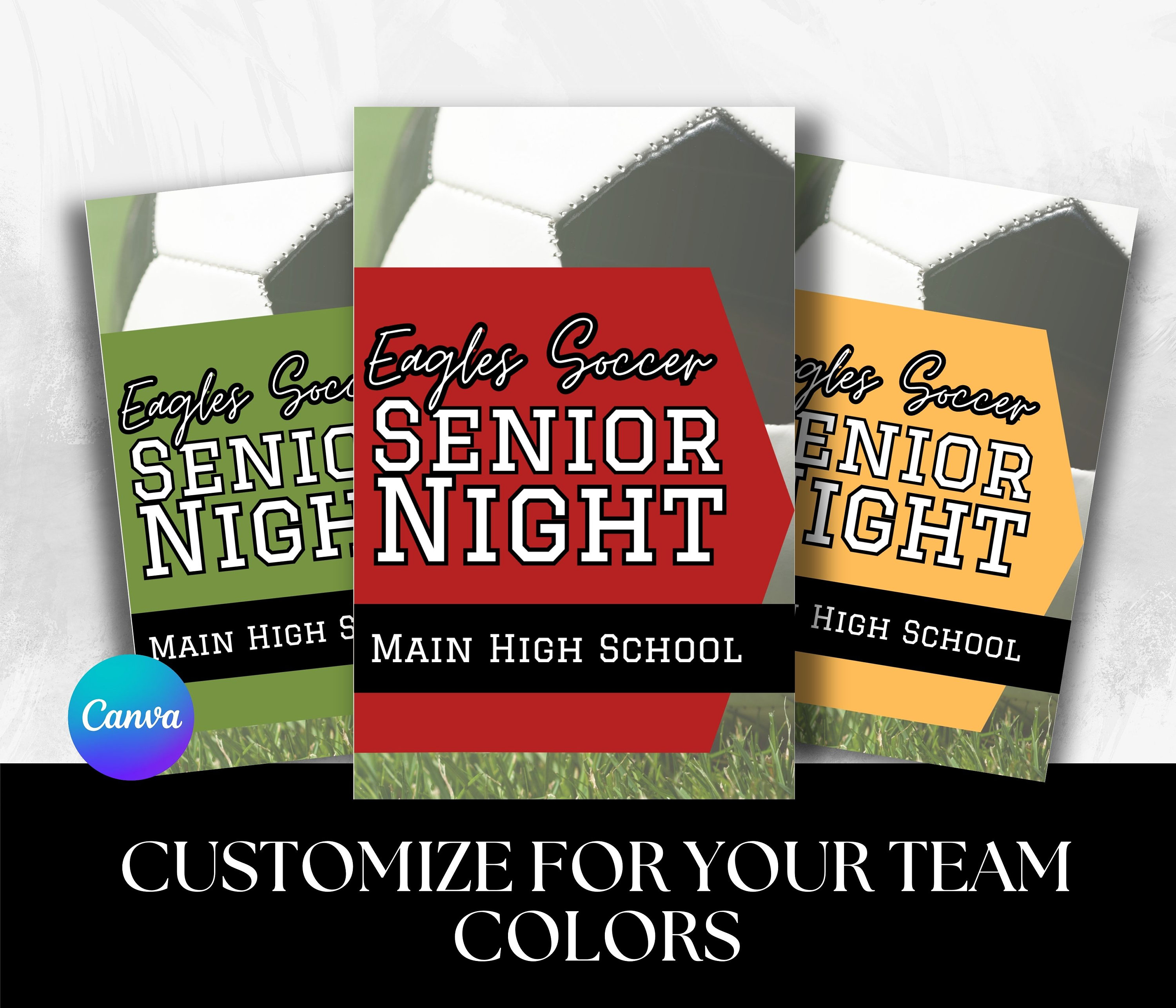 Soccer Senior Night Program Canva Template Senior Game Girls High ...
