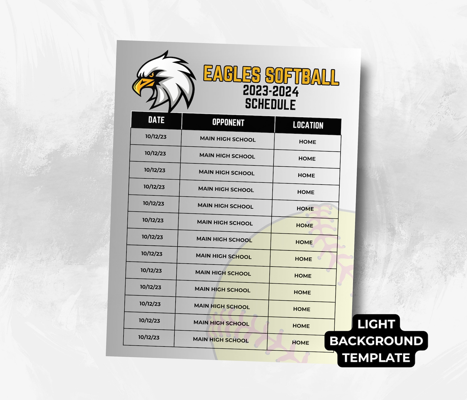 Editable Softball Schedule Template DIY Canva Softball Printable Poster ...