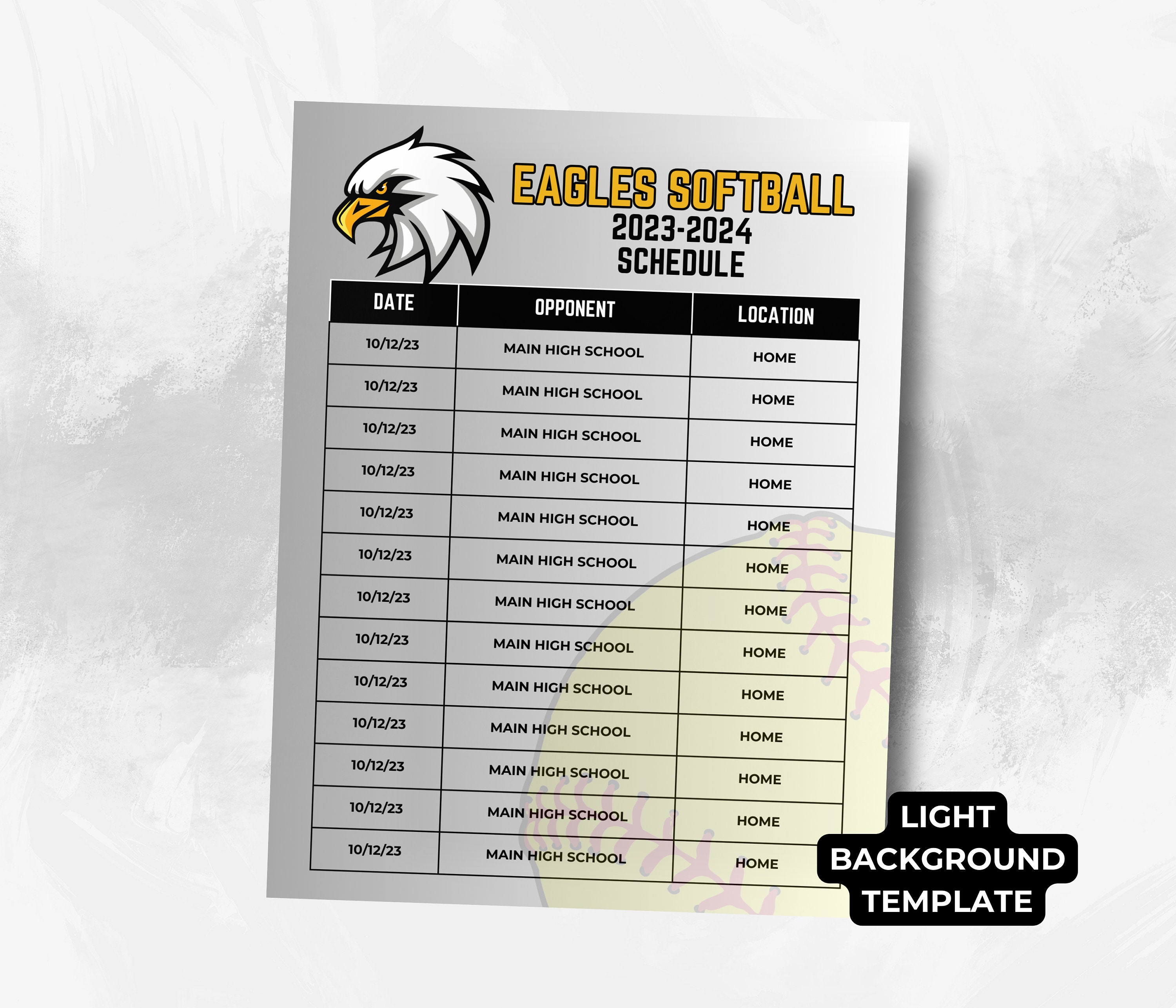 Editable Softball Schedule Template DIY Canva Softball Printable Poster ...