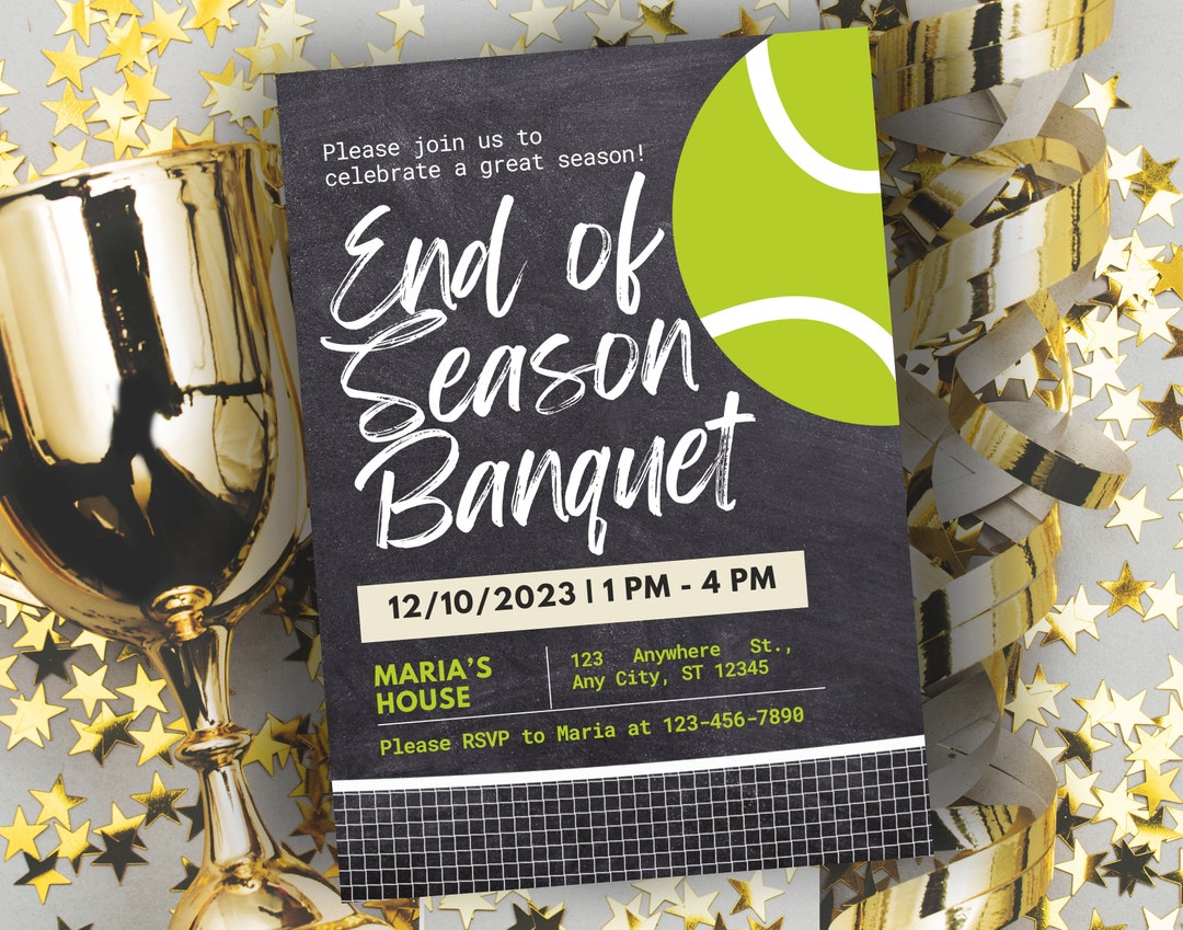 Printable Tennis Team End of Season Sports Banquet Invitation Canva ...