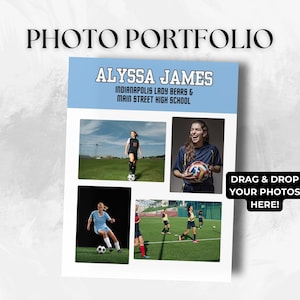 Soccer Athlete Profile Sheet Photo College Recruiting Editable Canva ...
