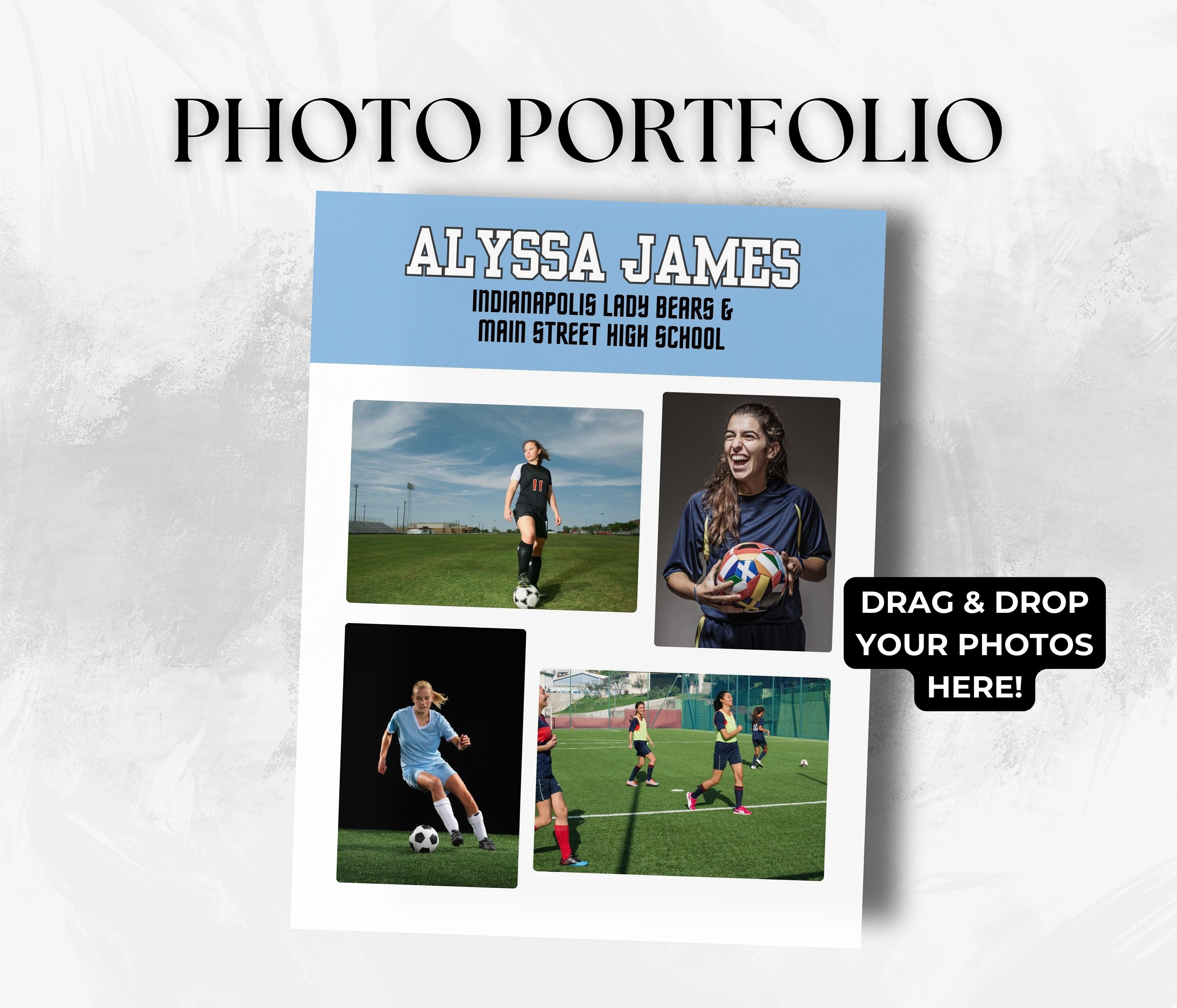 Soccer Athlete Profile Sheet Photo College Recruiting Editable Canva Template Camps Showcases ...