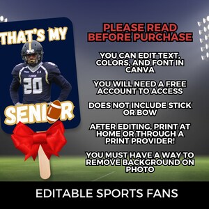 Football Senior Night Poster Canva Template Senior Night Football Team ...