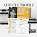 Softball Athlete Profile Sheet Photo College Recruiting Editable Canva ...