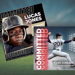 Baseball Committed Editable Social Media Template Canva Signing Day ...