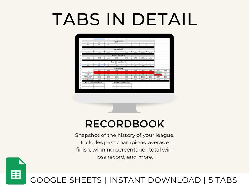 Fantasy League Spreadsheet Google Sheets Template Fantasy Football ...