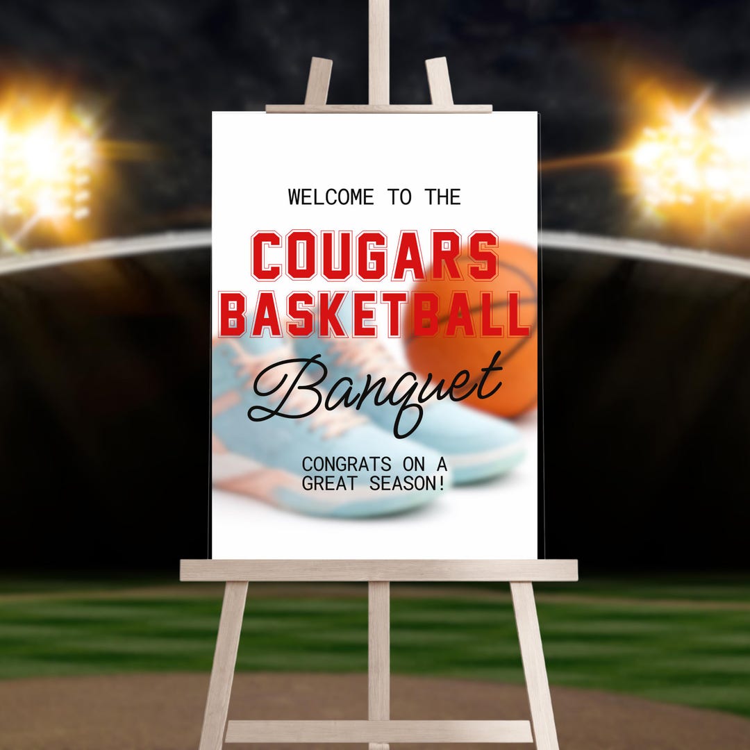 Printable Basketball Team End of Season Sports Banquet Sign Canva ...