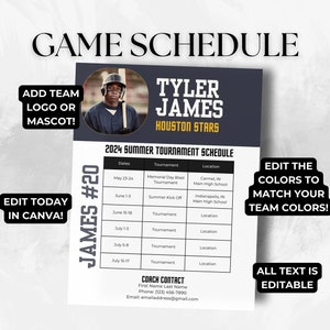 Baseball Athlete Profile Sheet Photo College Recruiting Editable Canva ...