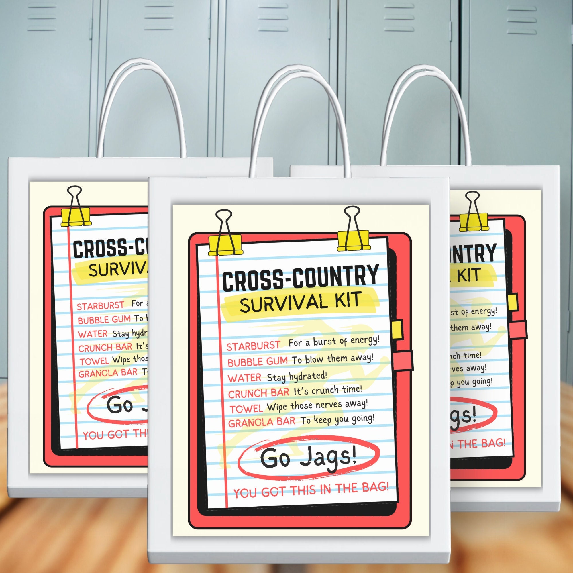 Editable Cross Country Survival Kit Printable, Track Team Gift Bags ...