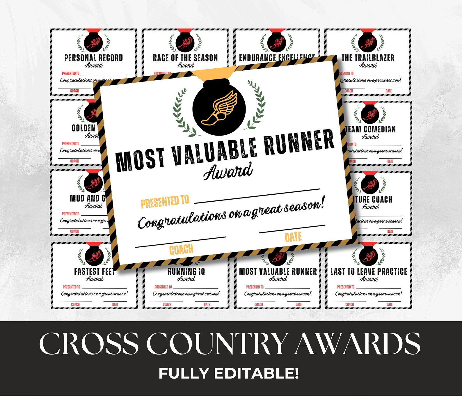 Editable Cross Country Award Certificates End of Season Printable ...