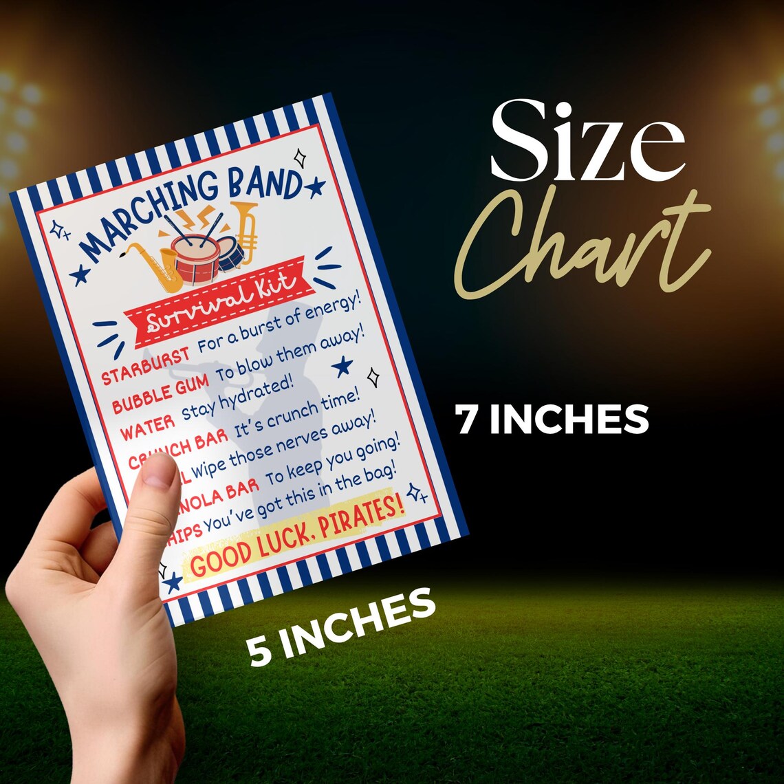 Marching Band Team Survival Kit Editable Marching Band Game Day Snack ...